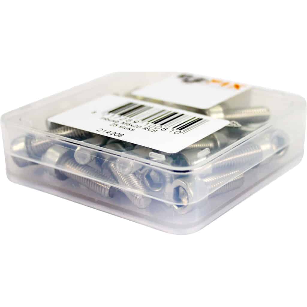 Bofix doos inbusbout M6x20 RVS (25 stuks) - MijnFietsonderdelen